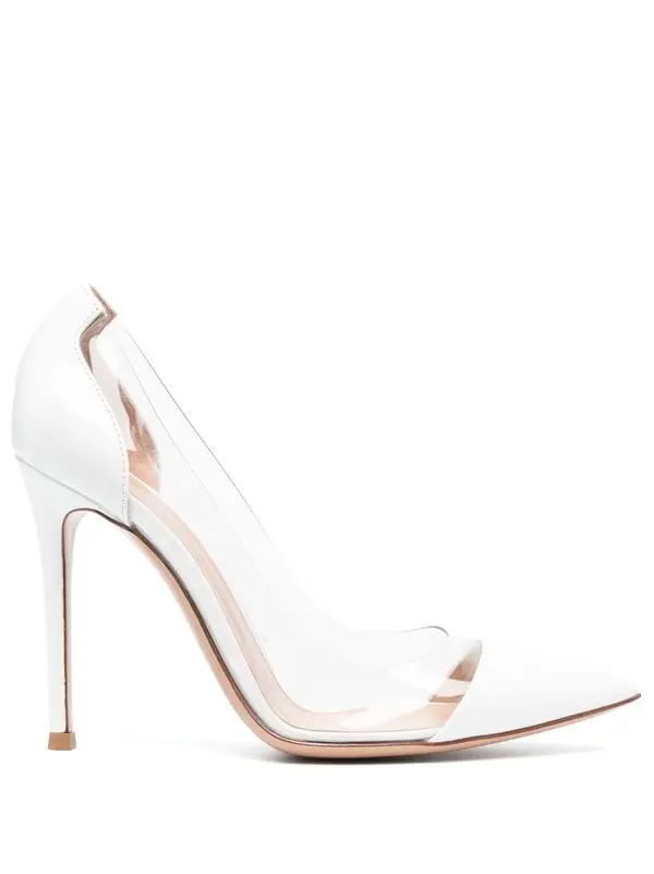 GIANVITO ROSSI Plexi 105mm Patent Leather Pumps - White