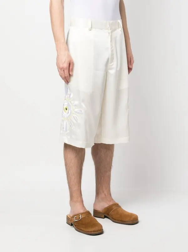 BLUEMARBLE Embroidered Satin Shorts - Neutrals