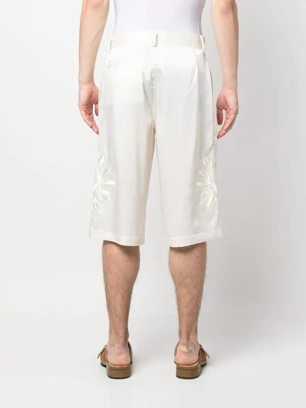 BLUEMARBLE Embroidered Satin Shorts - Neutrals