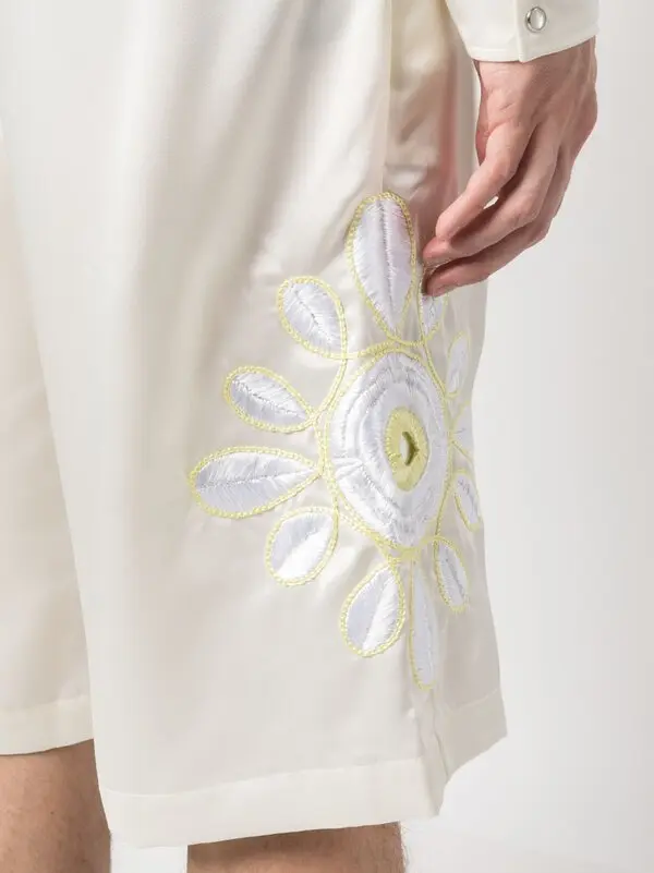 BLUEMARBLE Embroidered Satin Shorts - Neutrals
