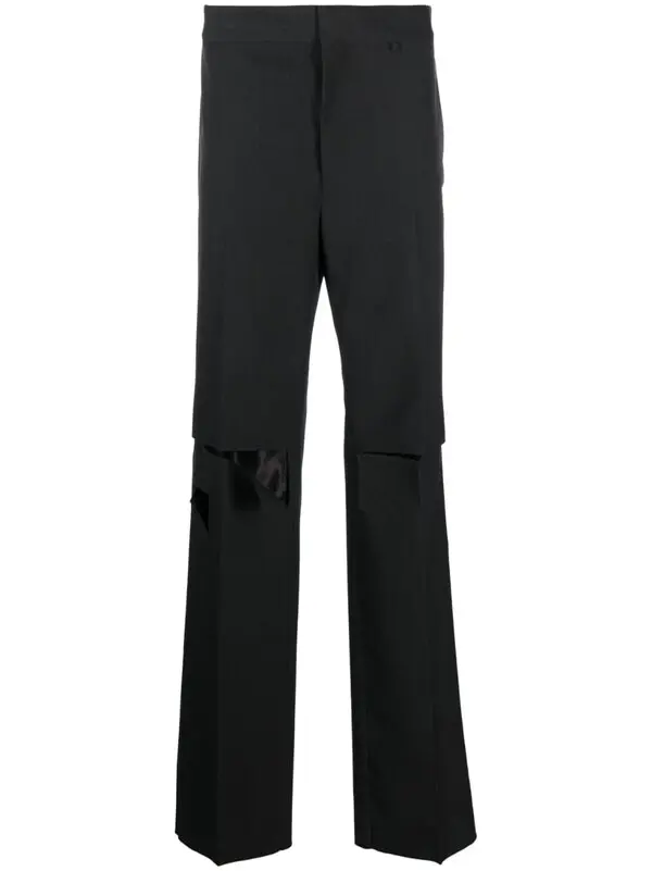 Givenchy Distressed Wool Trousers - Grey