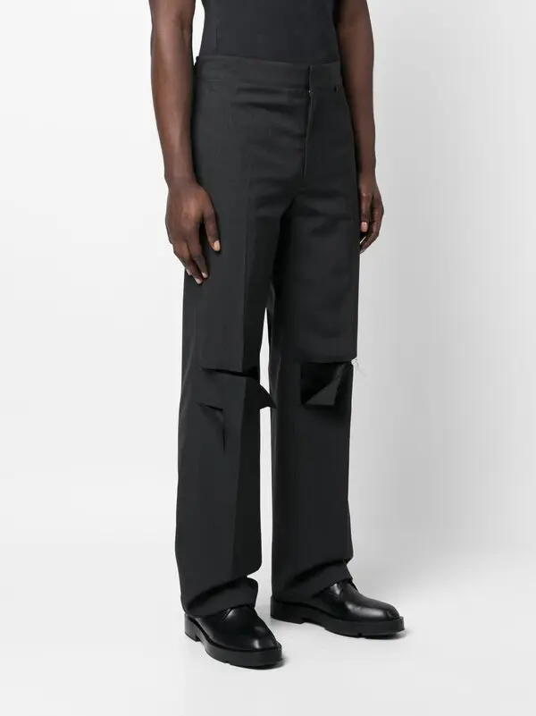 Givenchy Distressed Wool Trousers - Grey
