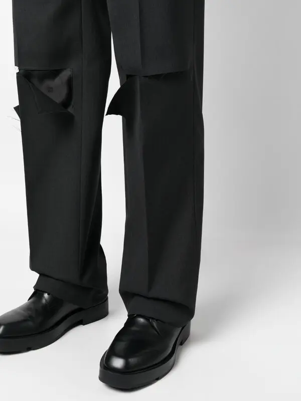 Givenchy Distressed Wool Trousers - Grey