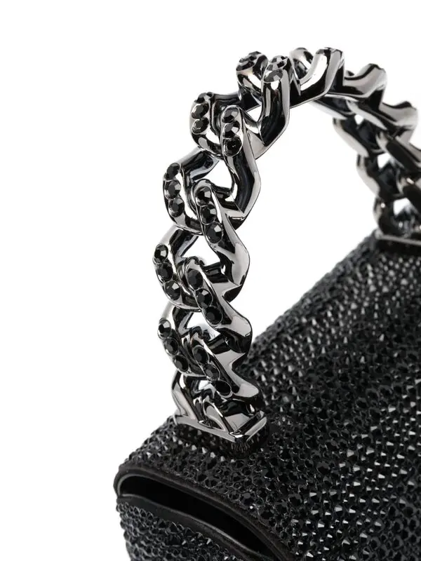 Versace La Medusa Embellished Satin Mini Bag - Black
