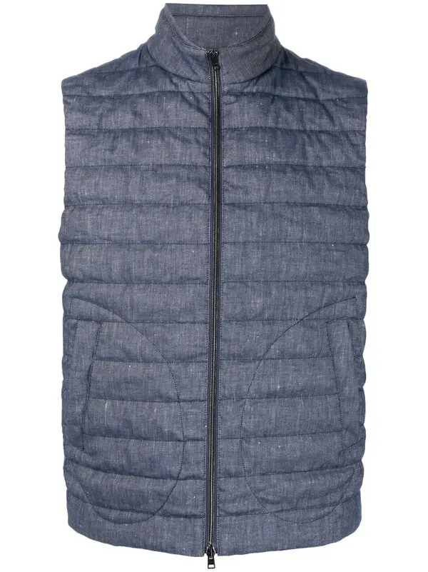 Herno Logo-patch Padded Gilet - Blue