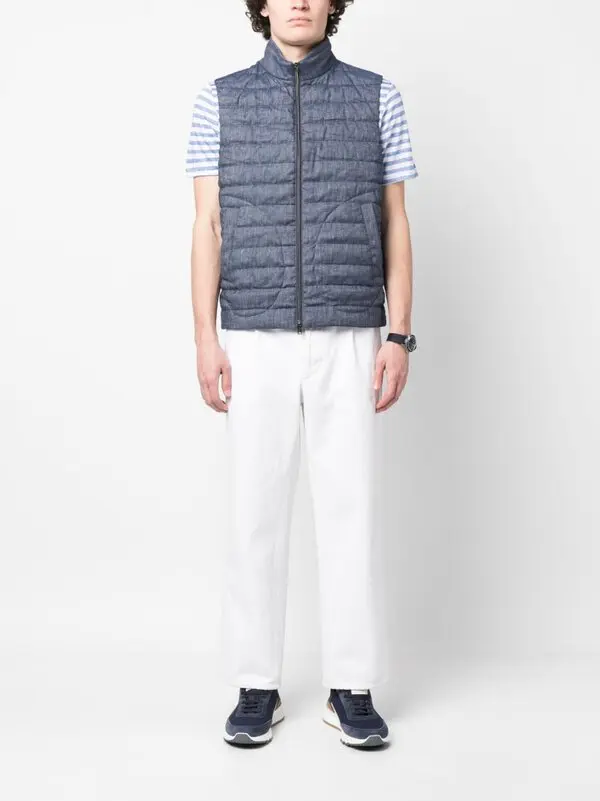 Herno Logo-patch Padded Gilet - Blue