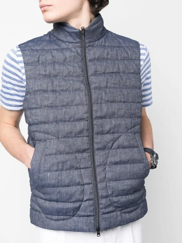Herno Logo-patch Padded Gilet - Blue