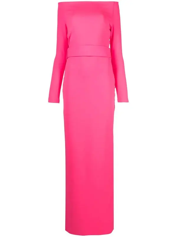 Solace London Boat-neck Maxi Dress - Pink
