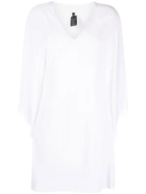 FISICO Semi-sheer V-neck Tunic - White