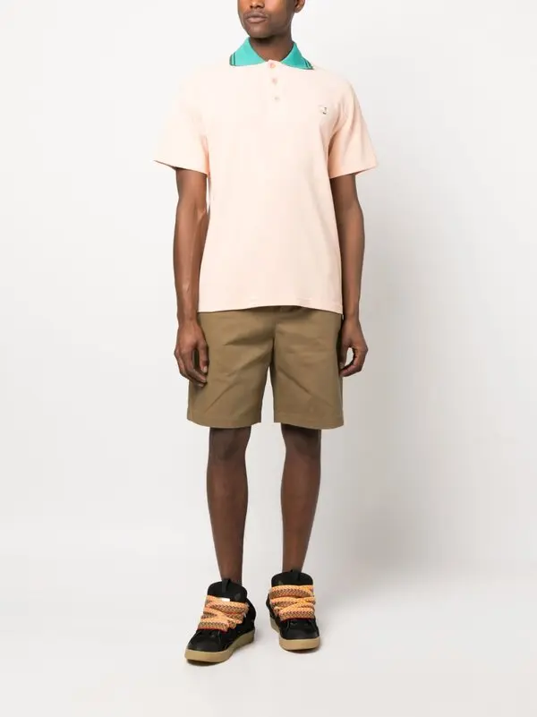 Maison Kitsuné Logo-appliqué Piqué Polo Shirt - Orange