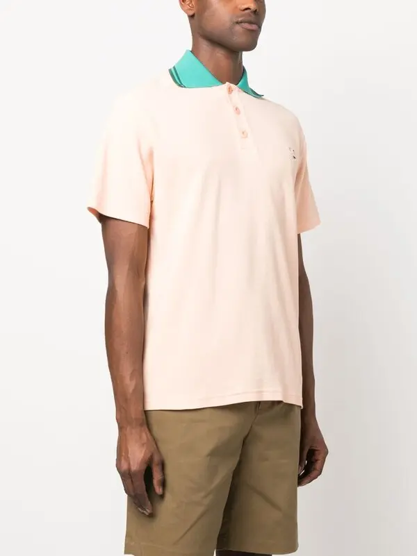 Maison Kitsuné Logo-appliqué Piqué Polo Shirt - Orange