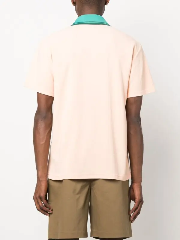 Maison Kitsuné Logo-appliqué Piqué Polo Shirt - Orange