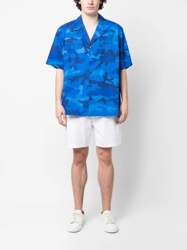 Giorgio Armani Seersucker High-waisted Cargo Shorts
