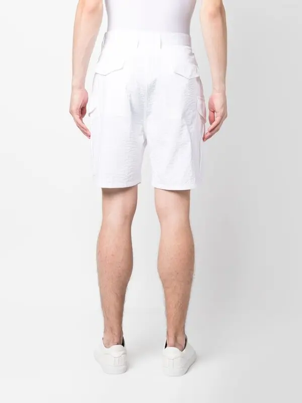Giorgio Armani Seersucker High-waisted Cargo Shorts