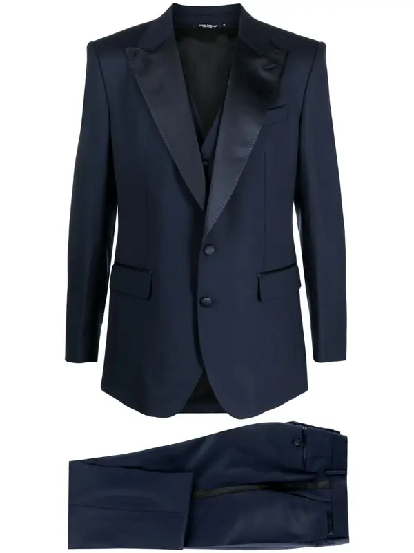 Dolce & Gabbana Tuxedo-style Three-piece Suit - Blue