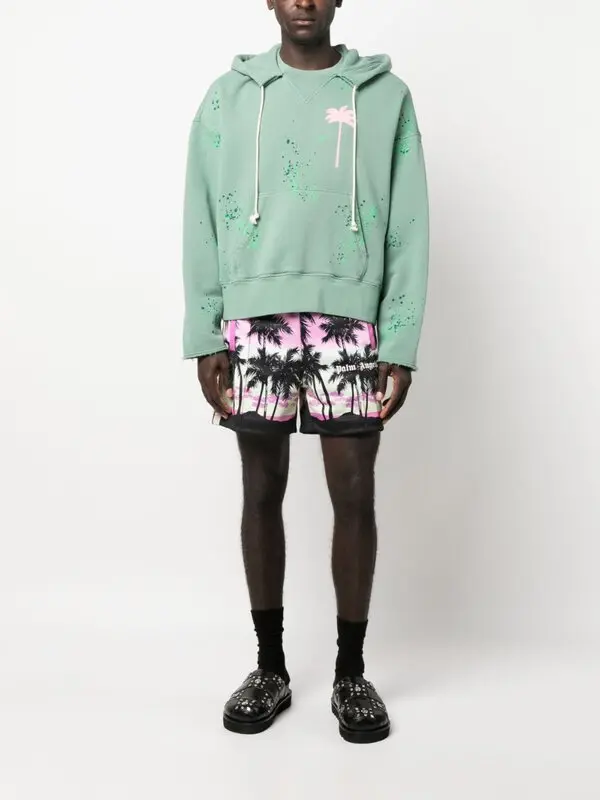 Palm Angels Palm Tree Print Hoodie