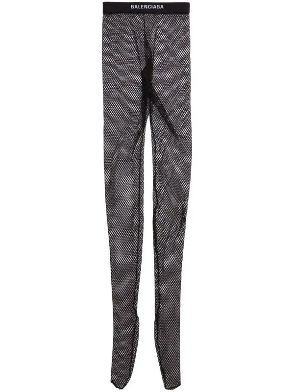 Balenciaga Logo-band Mesh Tights