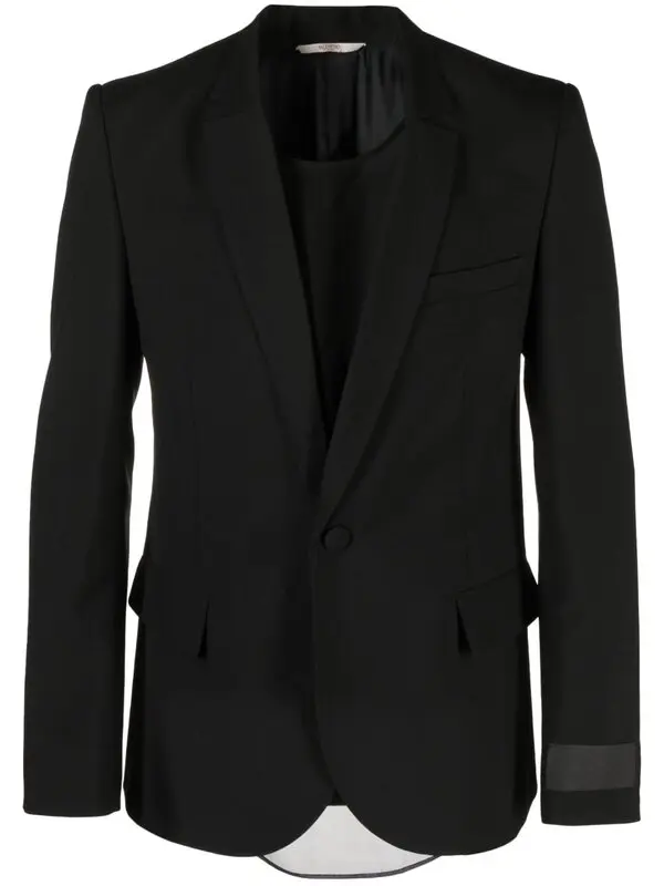Valentino Garavani Logo-patch Single-breasted Blazer