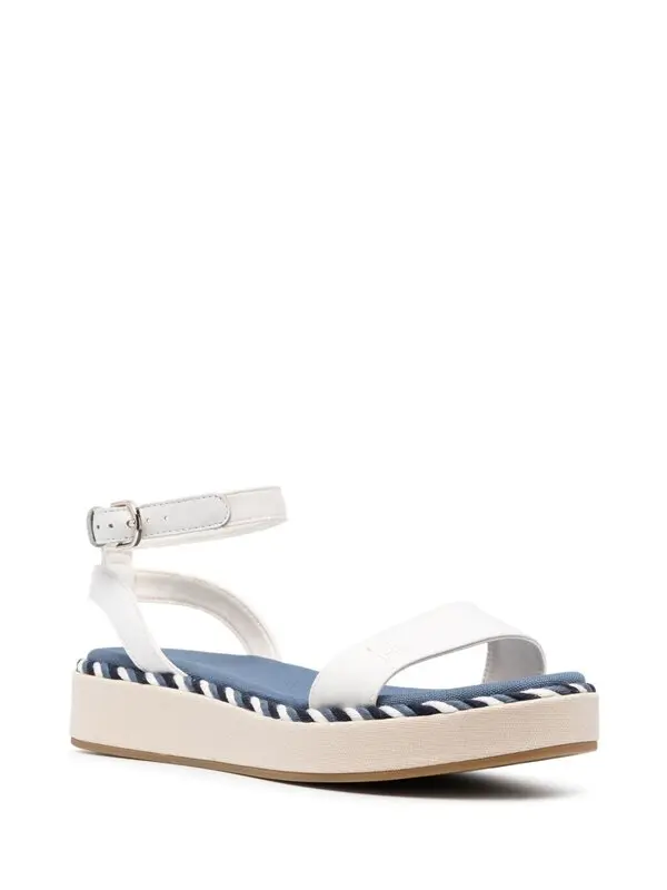 Tommy Hilfiger Embroidered Logo Platform Sandals - White