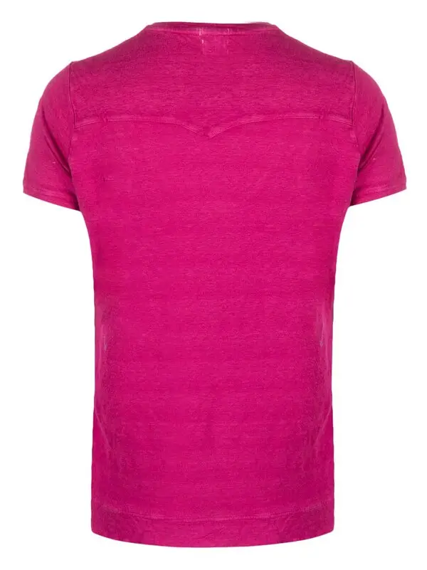 Massimo Alba Flores Short-sleeve Linen T-shirt