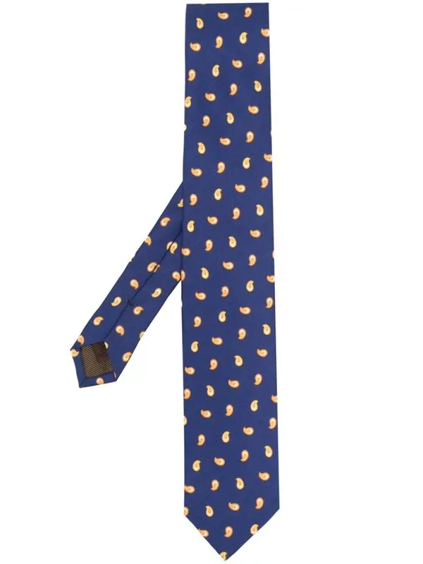Church's Graphic-print Silk Neck Tie - Blue