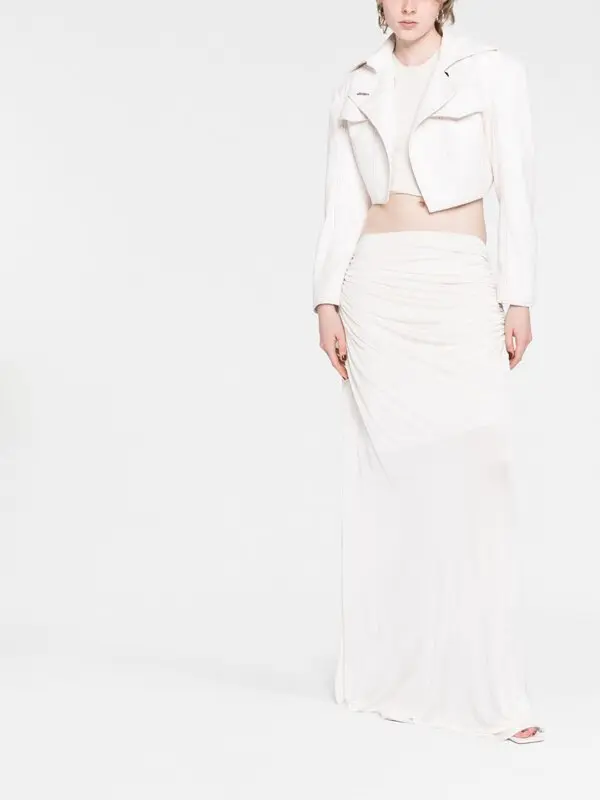 ANDREĀDAMO Draped Maxi Skirt - White