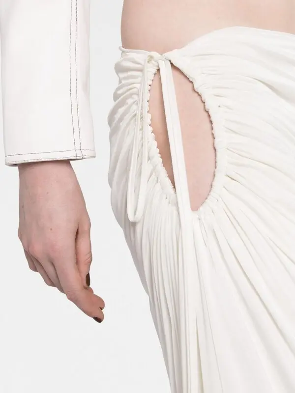 ANDREĀDAMO Draped Maxi Skirt - White