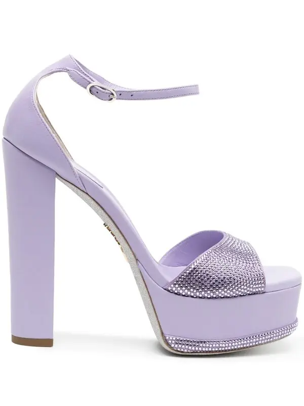 Rene Caovilla 90mm Crystal-embellished Platform Sandals