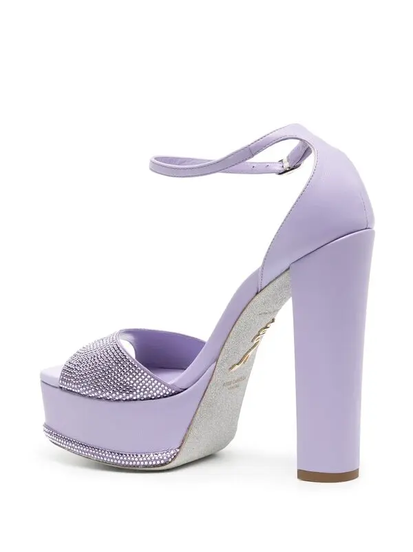 Rene Caovilla 90mm Crystal-embellished Platform Sandals