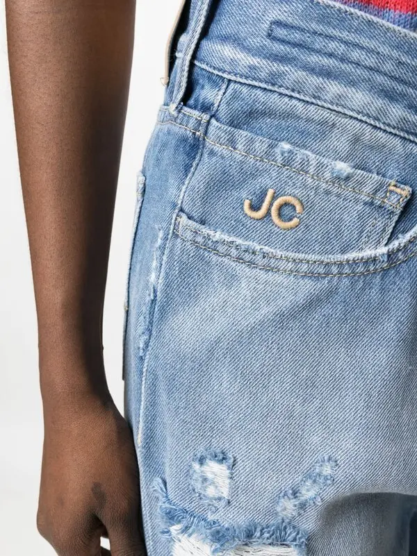 Jacob Cohen Straight Leg Distressed Jeans