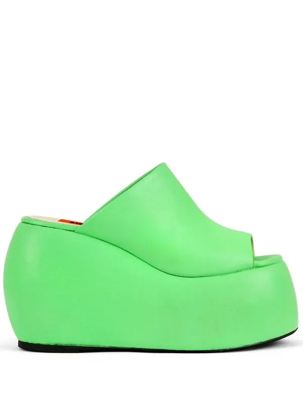 SIMONMILLER Bubble 100mm Wedge Sandals - Green