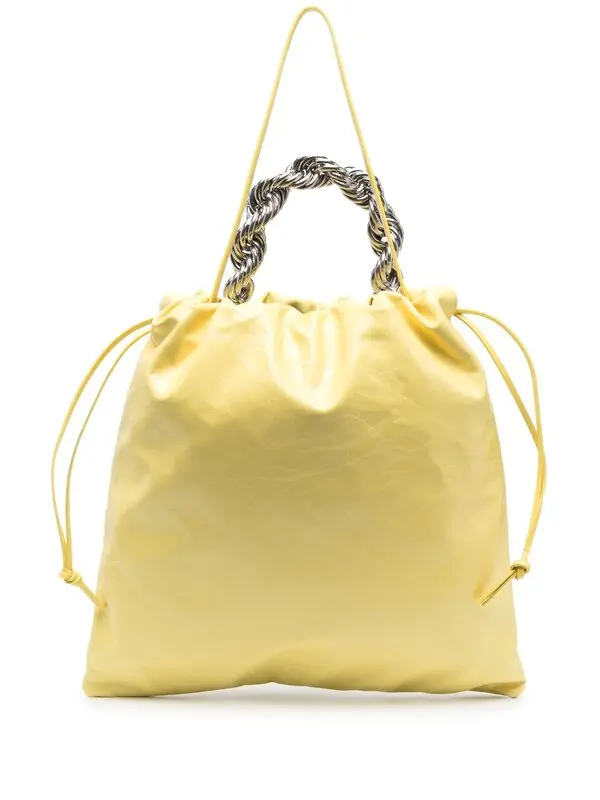 JIL SANDER Metallic Top-handle Leather Tote Bag