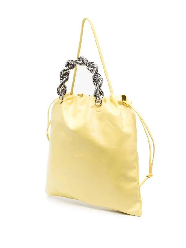 JIL SANDER Metallic Top-handle Leather Tote Bag