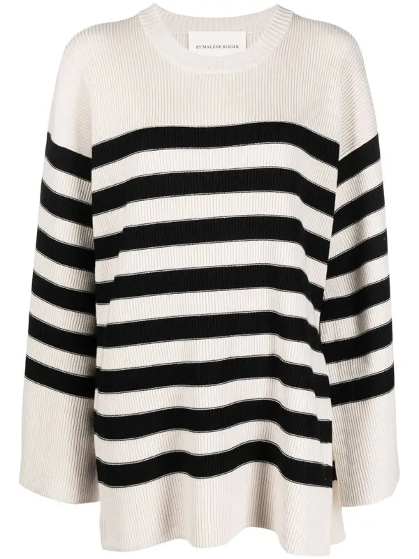 BY MALENE BIRGER Leon Striped Ribbed-knit Jumper