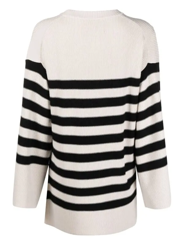 BY MALENE BIRGER Leon Striped Ribbed-knit Jumper