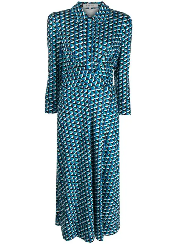 Diane Von Furstenberg Geometric-pattern Midi Dress