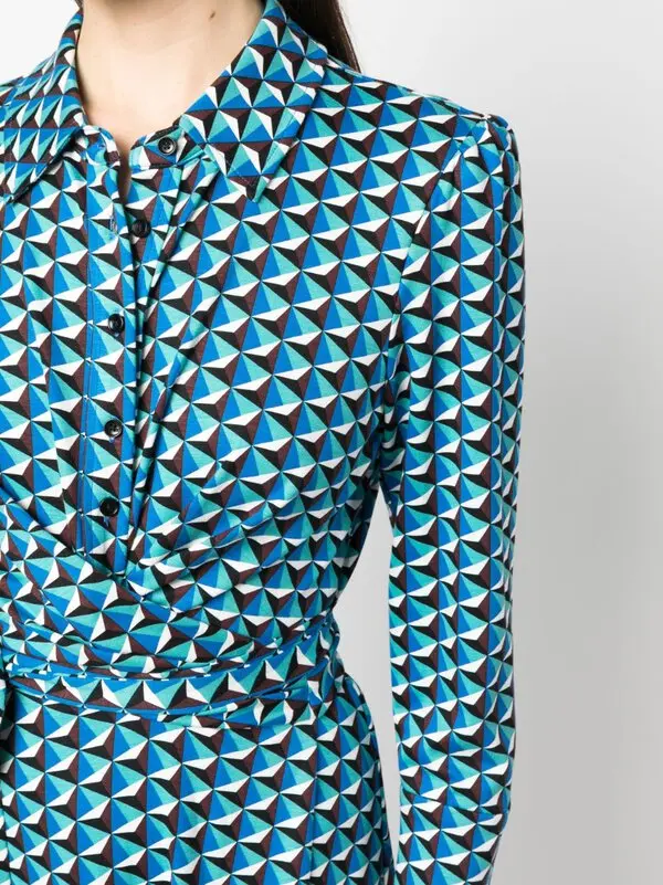 Diane Von Furstenberg Geometric-pattern Midi Dress