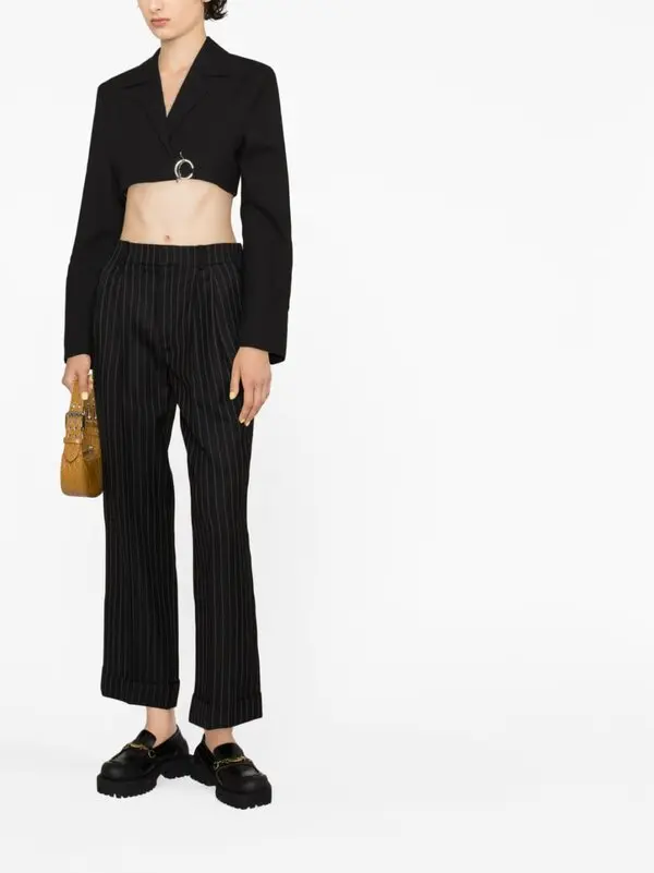 GANNI Cropped Organic Cotton Blazer