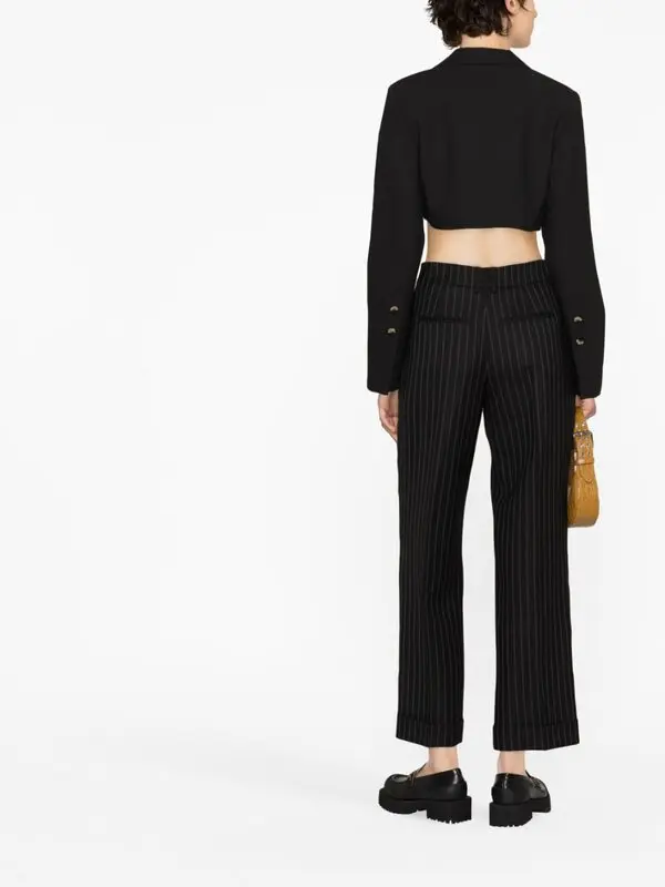 GANNI Cropped Organic Cotton Blazer