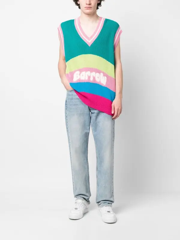 BARROW Intarsia-knit Logo Vest