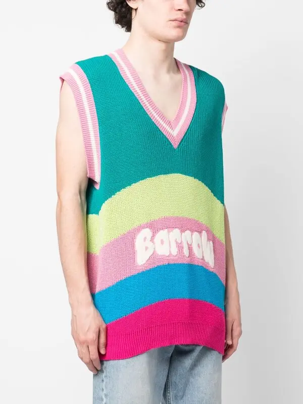 BARROW Intarsia-knit Logo Vest