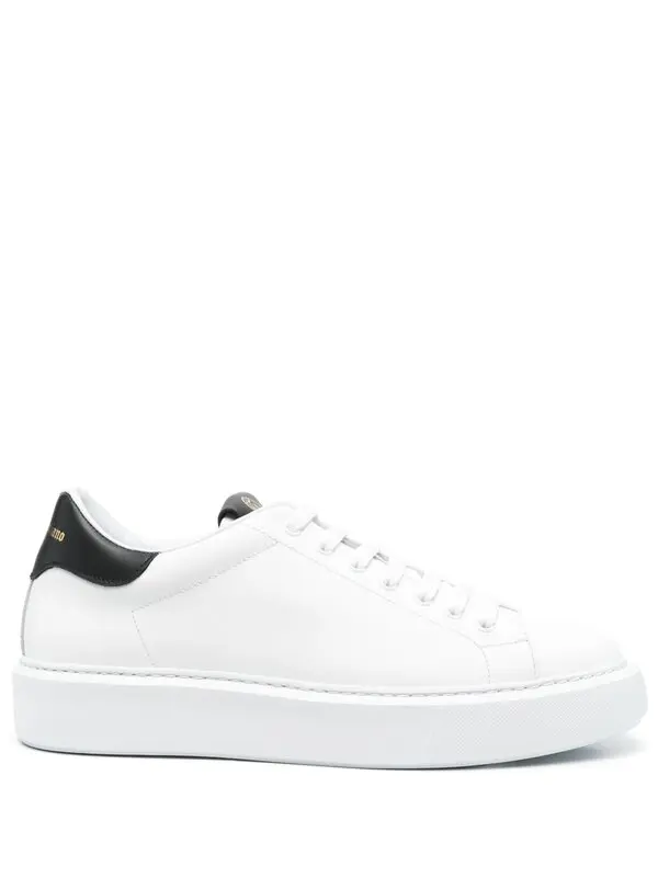 GIULIANO GALIANO Contrasting-detail Leather Sneakers