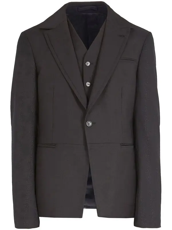 FERRAGAMO Waistcoat-detail Single-breasted Blazer