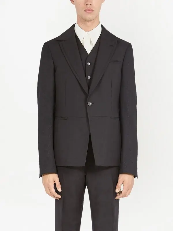 FERRAGAMO Waistcoat-detail Single-breasted Blazer