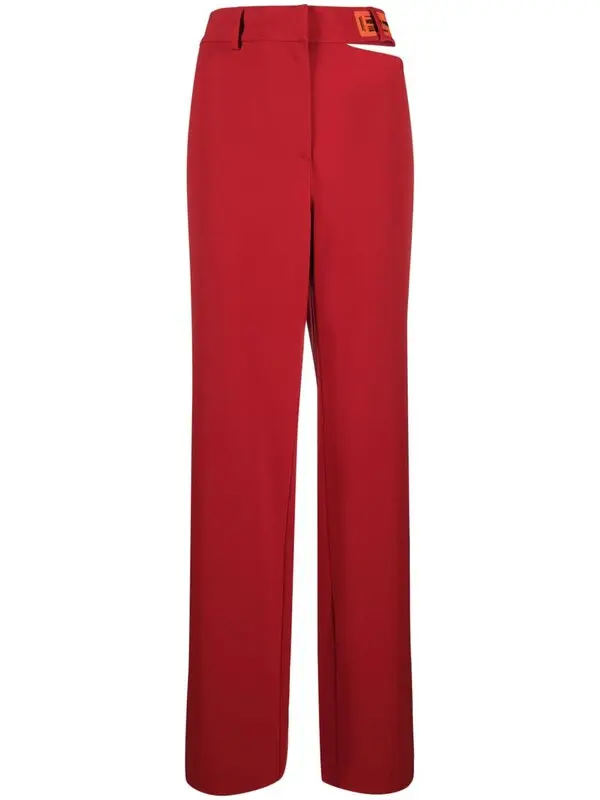 Heron Preston Cut-out Straight-leg Trousers - Red