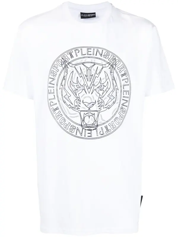 PLEIN SPORT Tiger-print T-shirt - White
