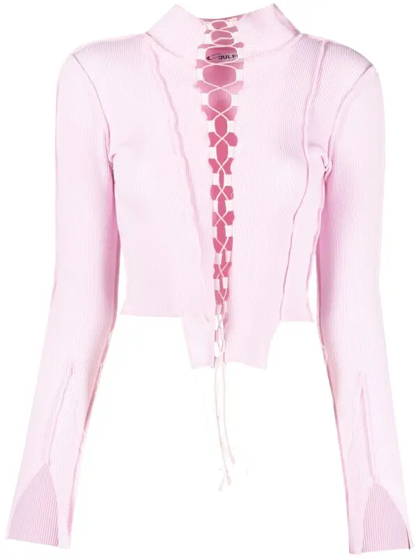 JULFER Fine-ribbed Cropped Top