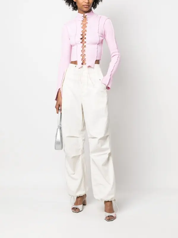 JULFER Fine-ribbed Cropped Top