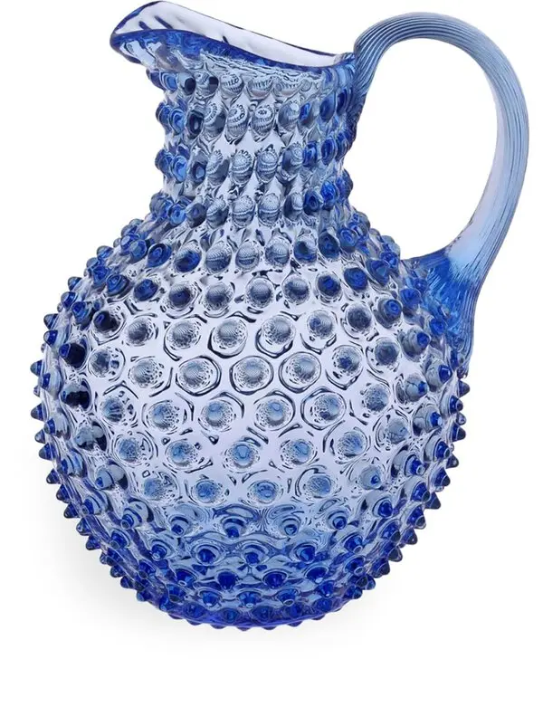 KLIMCHI Hobnail Crystal Jug - Blue