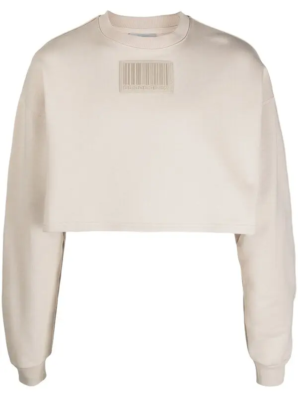VTMNTS Barcode-patch Cropped Sweatshirt